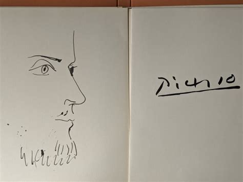 Pablo Picasso Perfil De Hombre Litografía Original 1957 En Venta En
