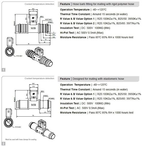 Inline Coolant Temperature Sensor Assembly Atc Semitec