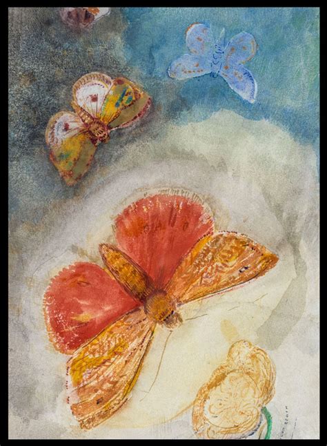 Odilon Redon Redon Papillons Et Fleur 1910 Butterflies Art Print Sugar And Canvas