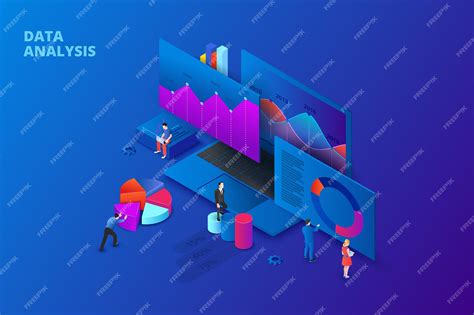 Premium Vector Dark Isometric Data Analysis Illustration