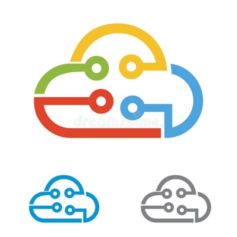 Cloud Computing Network Technology Colorful Icon Symbol Stock Vector Illustration Of High