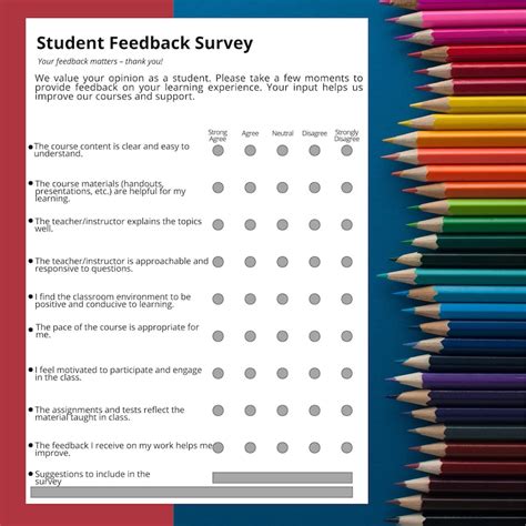 Student Survey And Feedback Form School And University Review