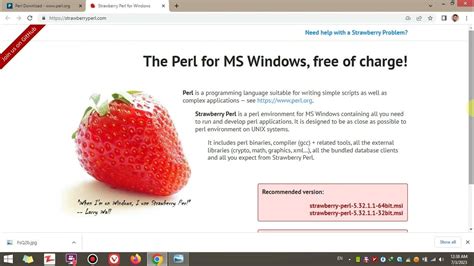 How To Install Strawberry Perl Youtube