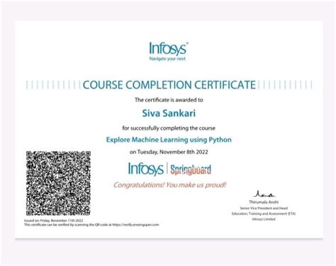 Got Certificate From Naan Mudhalvan For Completing Explore Machine