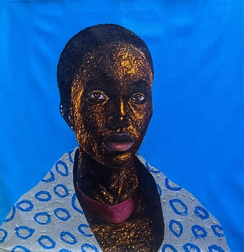 Daniel Owoeye Moremi 21st Century Contemporary Figurative Historic African Woman Acrylic