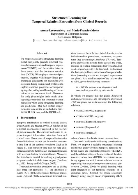 Pdf Structured Learning For Temporal Relation Extraction From