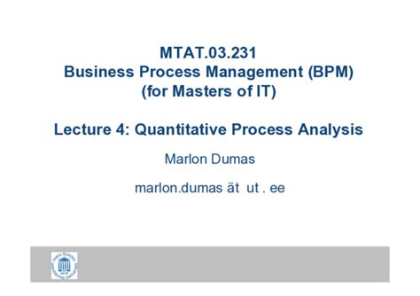 Pdf Quantitative Process Analysis