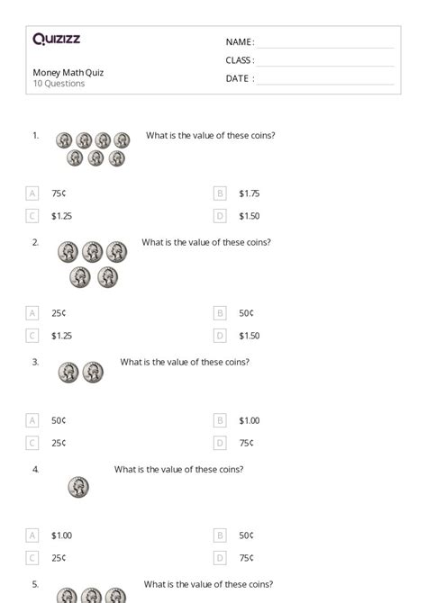 50 Money Math Worksheets For 3rd Grade On Quizizz Free And Printable