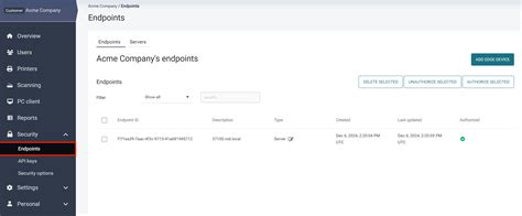 endpoints