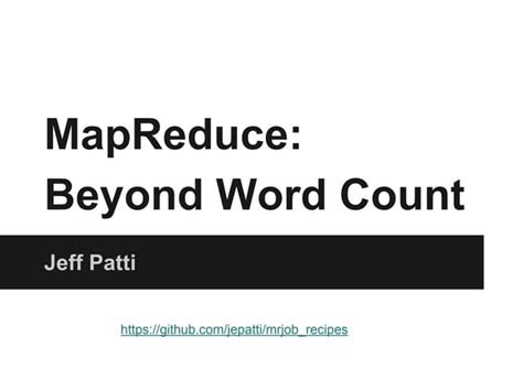 Map Reduce Beyond Word Count Pdf