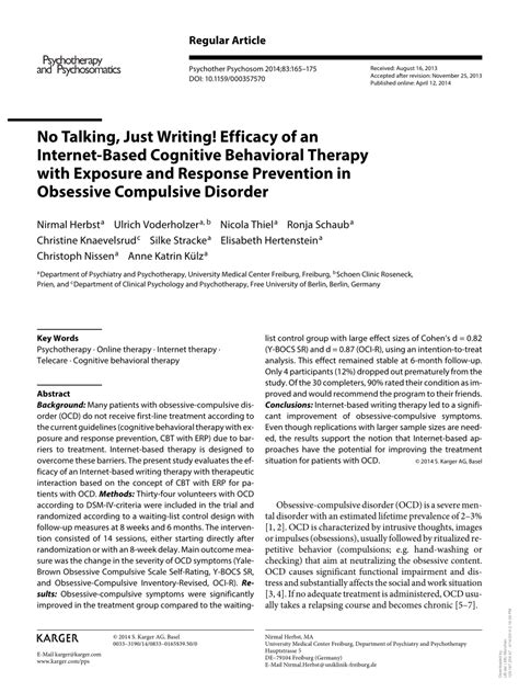 Pdf No Talking Just Writing Efficacy Of An Internet Based Cognitive