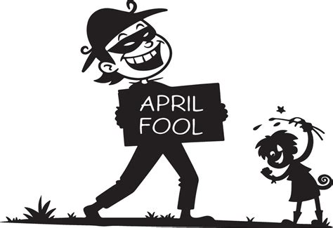 Funny Cartoon Noticed And Wishing April Fools Day Silhouette And