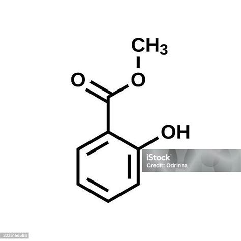 Methyl Salicylate Structural Formula Vector Illustration Stock