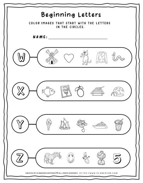 English Beginning Letter Sounds S T U V W X Y Z