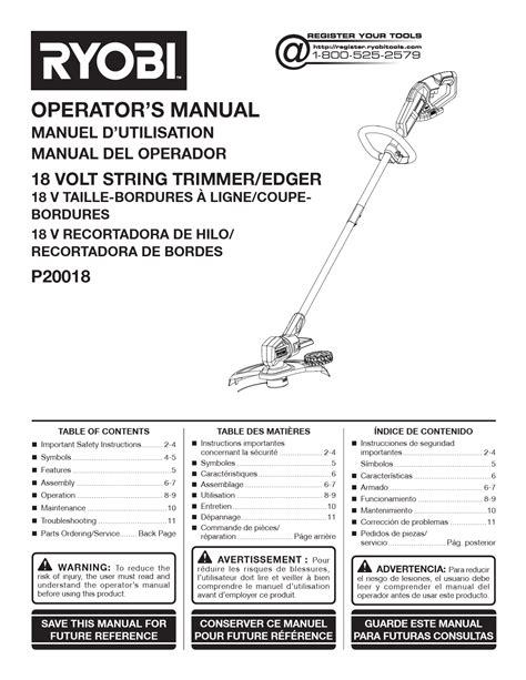 Ryobi Olt1831h Hybrid Grass Trimmer Edger Instruction Manual