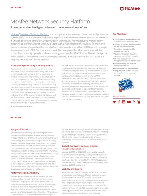 mcafee network security platform a comprehensive intelligent advanced threat protection
