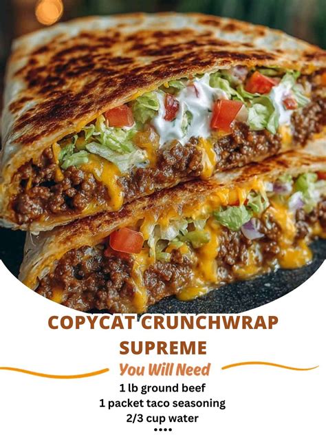 Grandma Homemade Taco Bell Style Crunchwrap Supreme With Seasoned Beef And Nacho Cheese