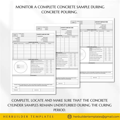 Concrete Sampling Form Concrete Cylinder Sampling Template Concrete