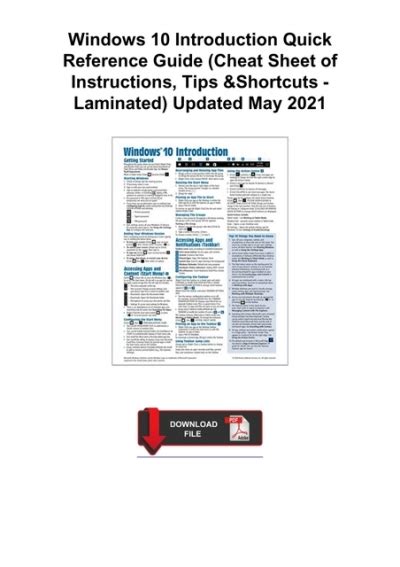 Pdfbook Windows 10 Introduction Quick Reference Guide Cheat Sheet Of