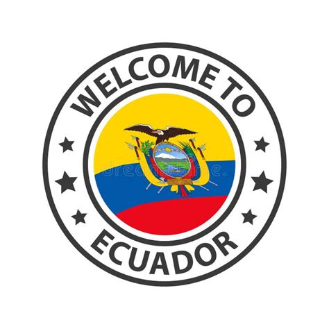 Bienvenidos A Ecuador Colección De Iconos De Bienvenida Ilustración