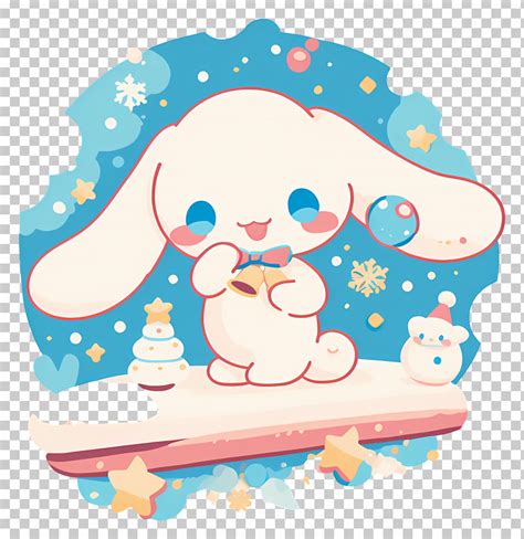 Cute Cinnamoroll Winter Bunny Illustration With Festive Elements Png