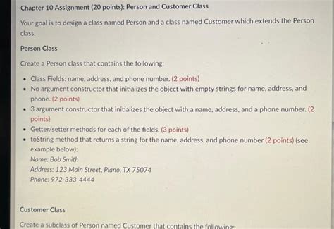 Solved Your Goal Is To Design A Class Named Person And A