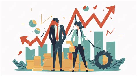 Modern Business Decrease Concept In Mixed Media Flat Style