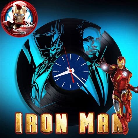 Iron Man Vinyl Clock Marvel Comics Art Ironman Vinylclock Marvel