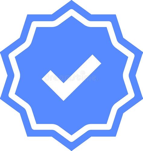 Blue Check Mark Tick Verification Icon Symbol Vector Stock Illustration