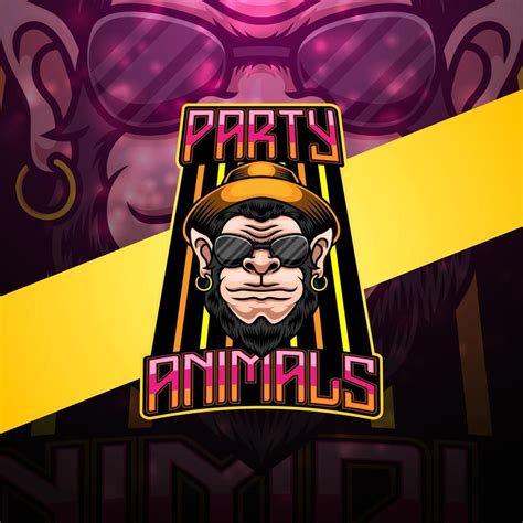 Party Animals Esport Mascot Logo Design 10314646 Vector Art At Vecteezy