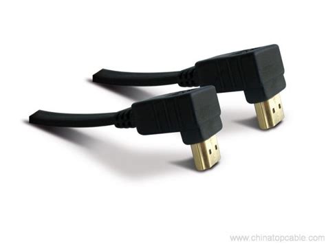 Right Angled L Shape Hdmi Cable Gold Plated Male To Male 1080p Hdtv Cable Hengye Cable Factory