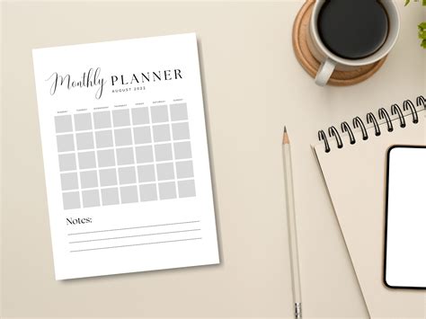 Classy Simple Monthly Planner Schedule Graphic By Designscape Arts