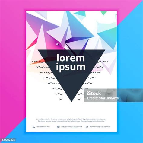 추상 3d 다각형 브로셔 전단지 포스터 템플릿 0명에 대한 스톡 벡터 아트 및 기타 이미지 0명 기업 재무와 산업 기하 도형 Istock