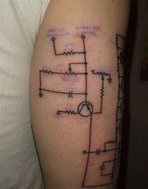 Black Lines Circuit Geek Tattoo