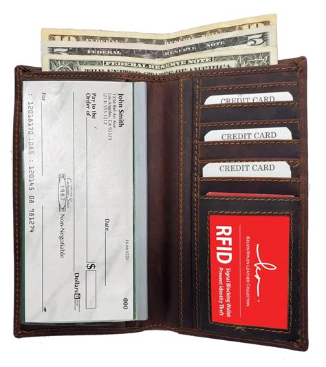 Hunter Brown Brown Rfid Blocking Vintage Hunter Leather Mens Checkbook