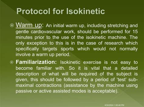Isokinetic Techniques Type Of Exercise Pptx