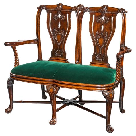 Chinese Export Padouk Double Chair Back Settee At 1stdibs