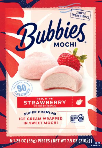 Bubbies Hawaii Strawberry Mochi Premium Ice Cream 6 Ct Kroger