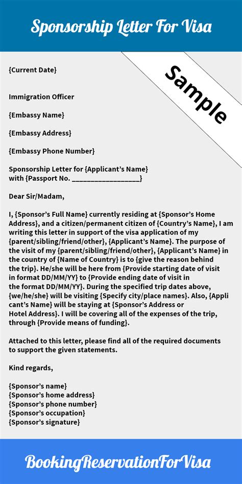How To Write A Sponsorship Letter For Us Visa Templates Sample Printables