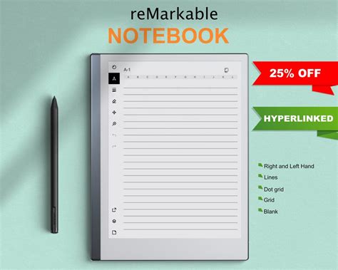 Remarkable Templates Digital Notebook Remarkable 2and1 Etsy