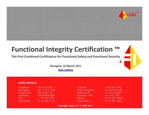 Functional Integrity Certification Exida Pdf