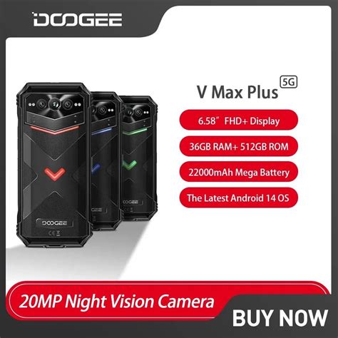 Doogee V Max Plus 5gสมาร์ทโฟนที่ทนทานandroid 14 36gb 512gb 6 58 นิ้วocta Coreโทรศัพท์มือถือ