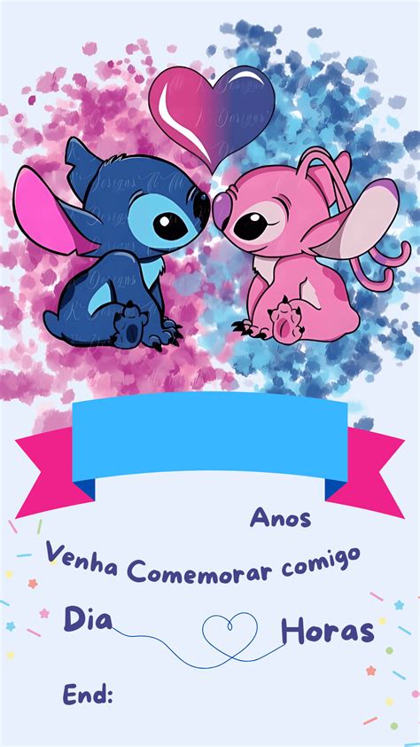 Convite Do Stitch Em Branco 12 Modelos Grátis Para Festas Infantis