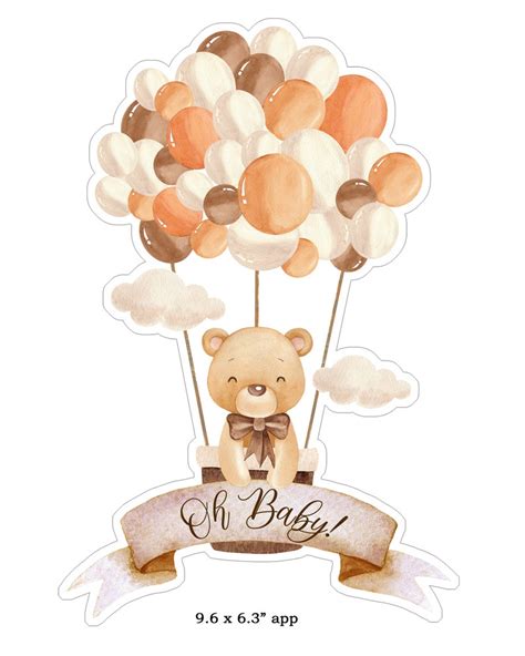 Teddy Bear Cake Topper Centerpiece Decoration Cutouts Cake Etsy