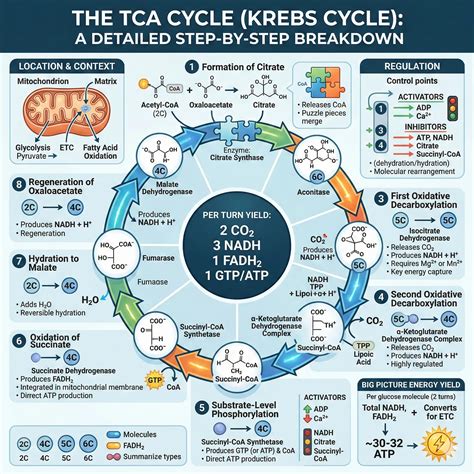 Tca Cycle Steps Enzymes And Metabolic Role