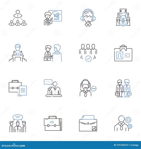 Time Optimization Line Icons Collection Efficiency Productivity Streamlining Planning