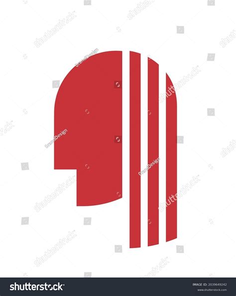 Logo Abstract Red Head Vector Image Stock Vector Royalty Free