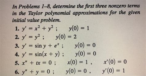 solved in problems 1 8 determine the first three nonzero
