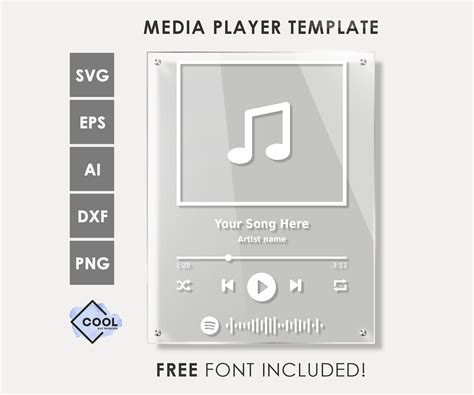 Spotify Plaque Svg With Font Spotify Glass Template Music Etsy Art My