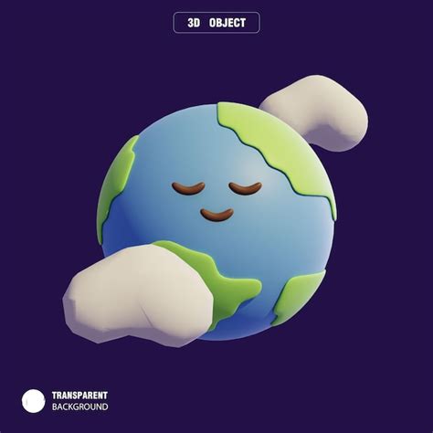 Premium Psd 3d Object Earth Cute